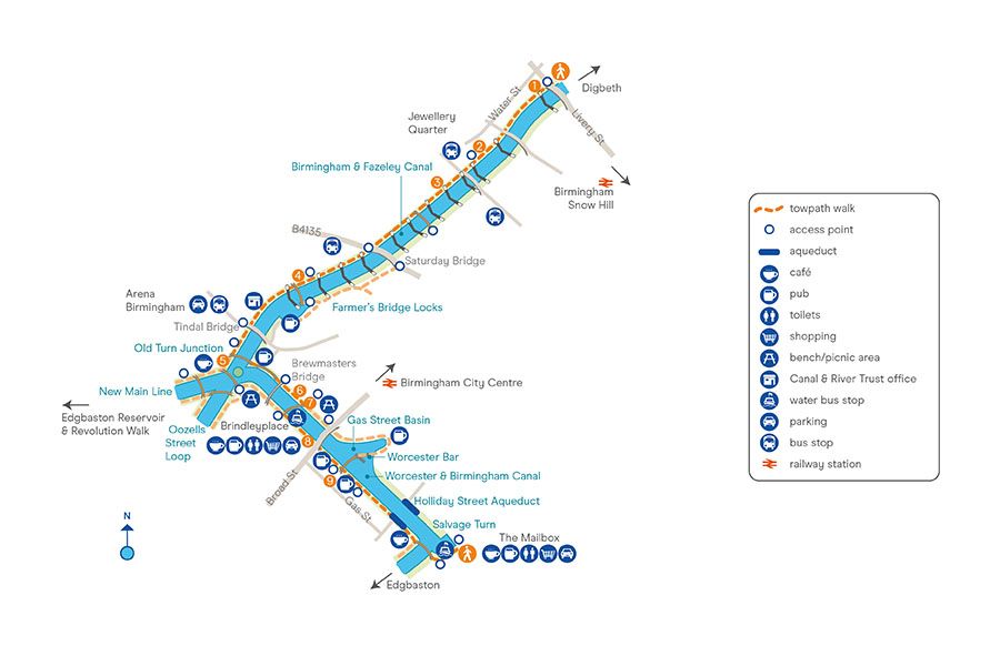 Birmingham canal walk, Livery Street to the Mailbox | Canal & River Trust