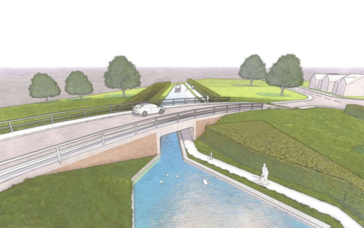 Gwaith ar y gweill i adeiladu pont newydd Lôn Carreghwfa dros Gamlas ...